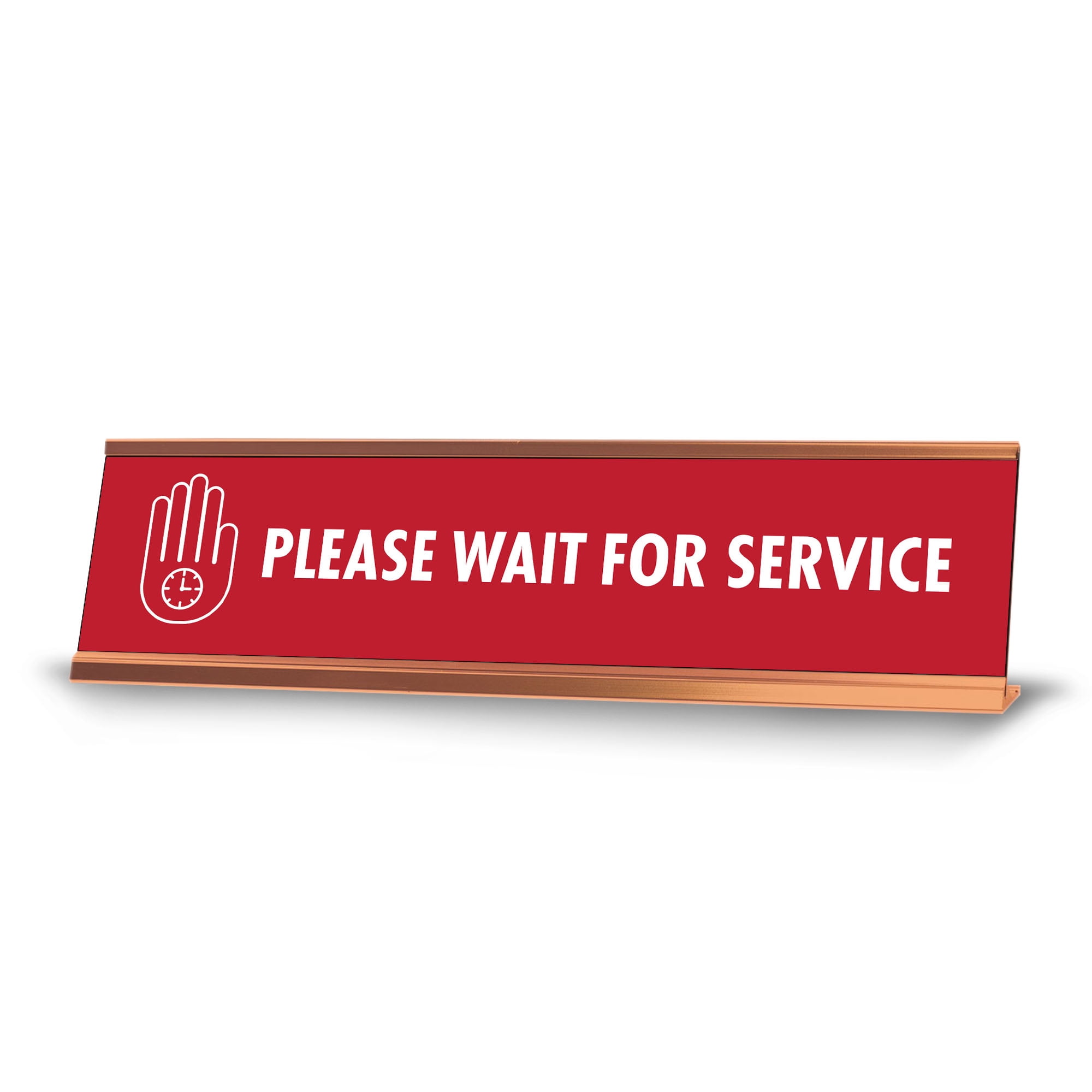 Please Wait For Service, Clock Gold Frame, Desk Sign (2x8") - Walmart.com