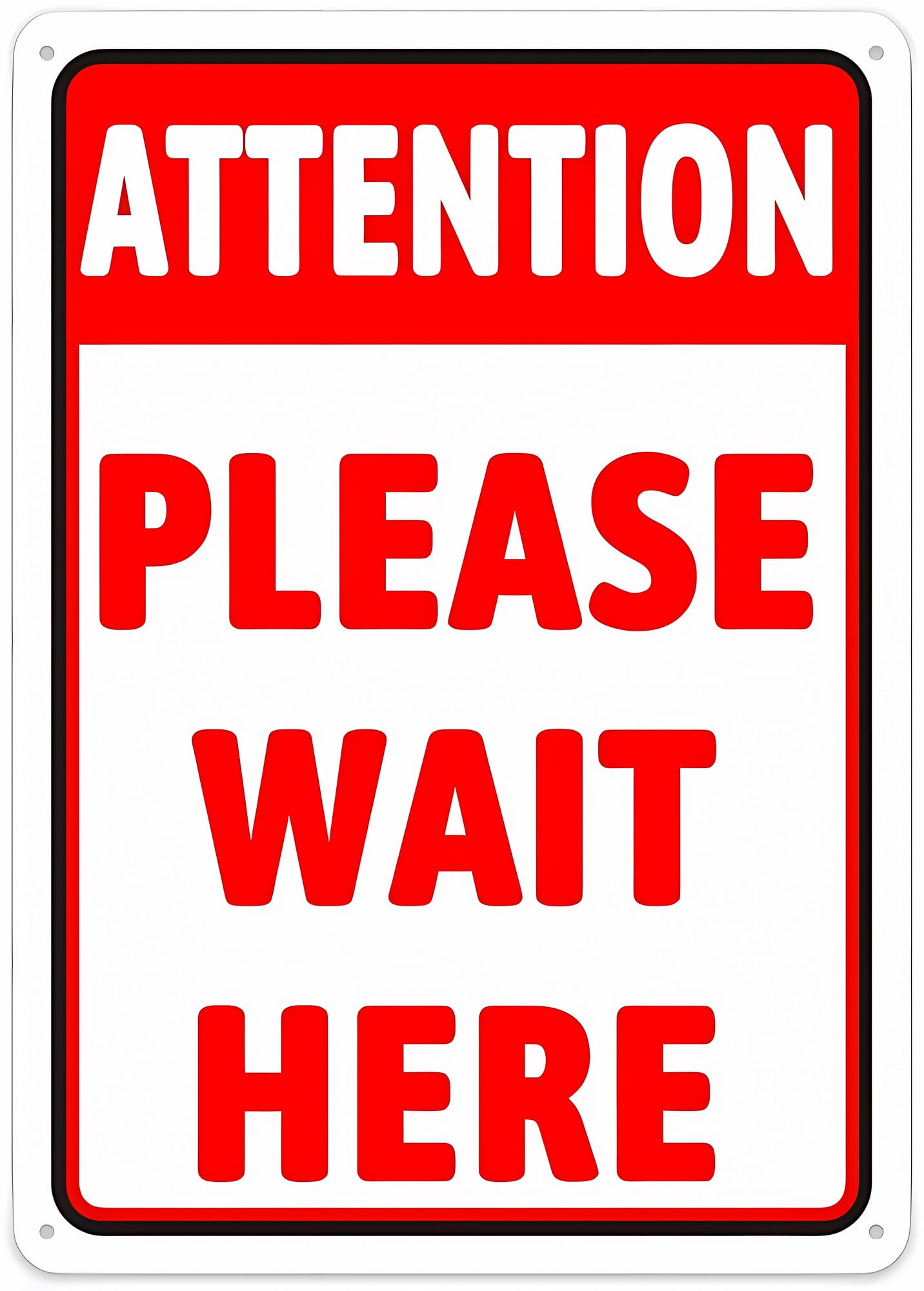 Please Wait Here Safety Sign - 8"x12" Aluminum Metal Tin Plate ...