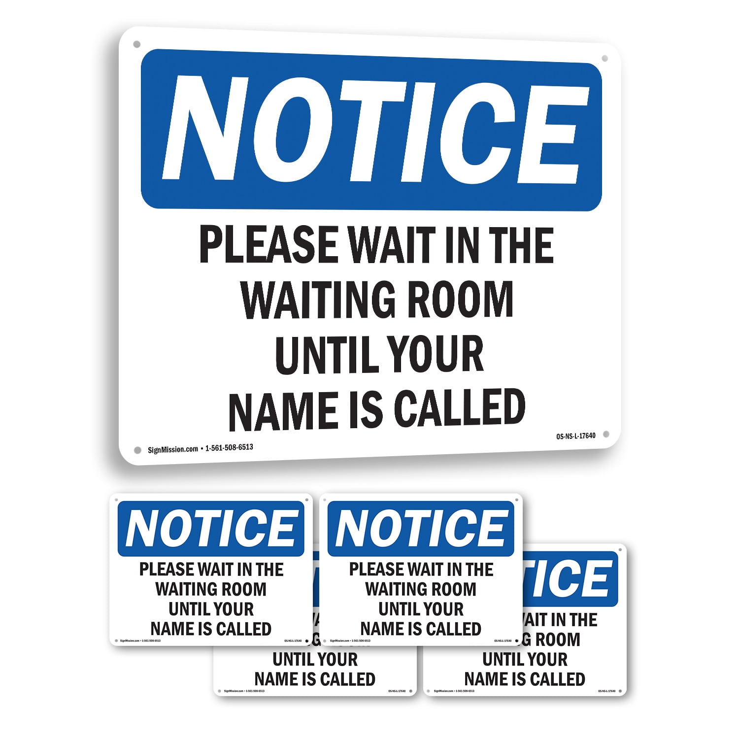 Please Wait In The Waiting Room Until Your OSHA Notice Rigid Plastic ...