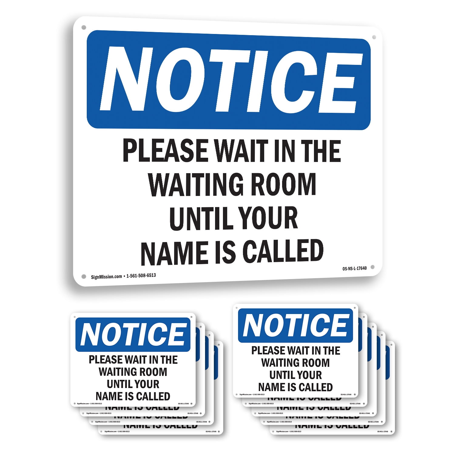 Please Wait In The Waiting Room Until Your OSHA Notice Rigid Plastic ...