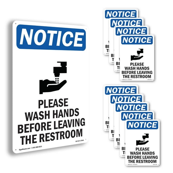 Please Wash Hands Before OSHA Notice Aluminum Sign 18 Inch x 12 Inch ...