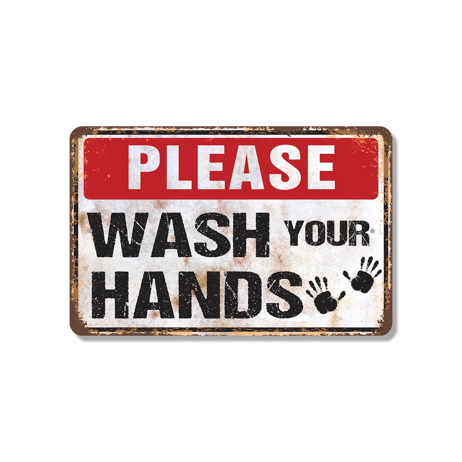 Please Wash Your Hands Vintage Style 11 Inch x 17 Inch Novelty Plastic ...