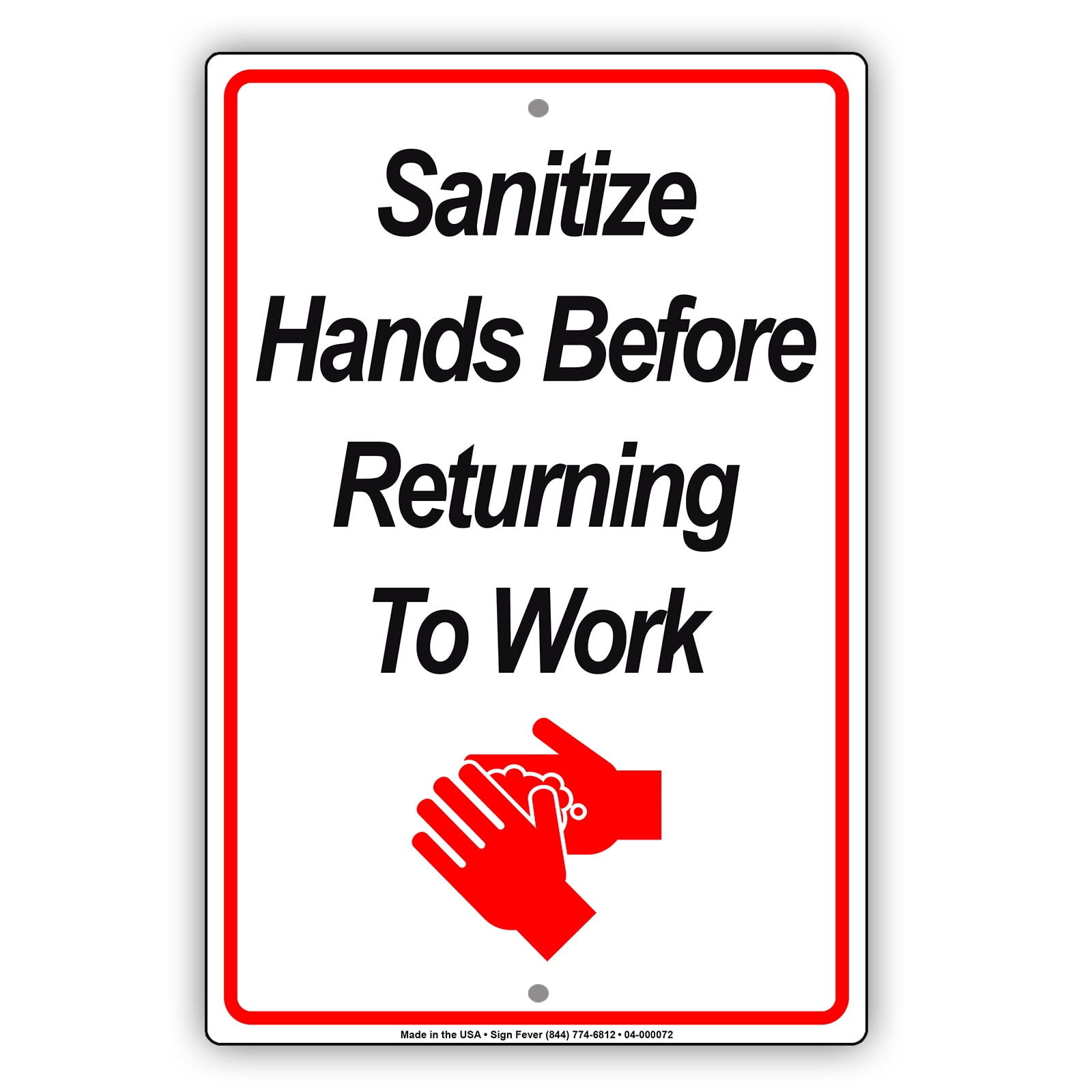 Please Wash Or Sanitize Hands Before Returning To Work Office Health ...