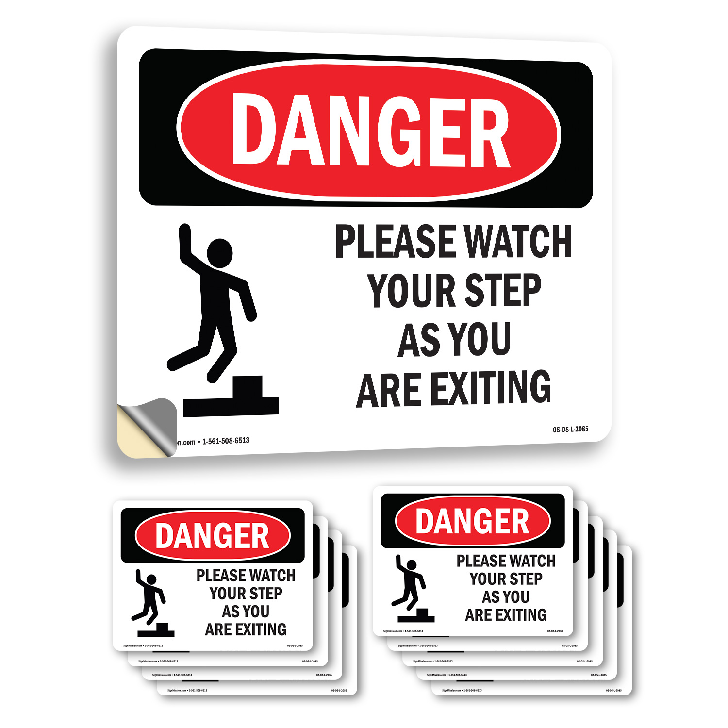 Please Watch Your Step As You OSHA Danger Vinyl Decal Label 24 Inch x ...