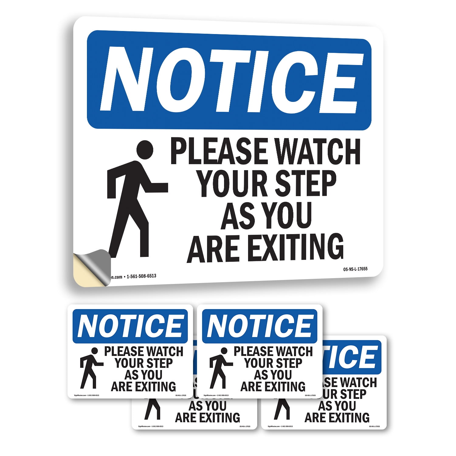 Please Watch Your Step As You With Symbol OSHA Notice Vinyl Decal Label ...
