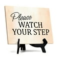 Please Watch Your Step Table or Counter Sign with Easel Stand, 6" x 8 ...