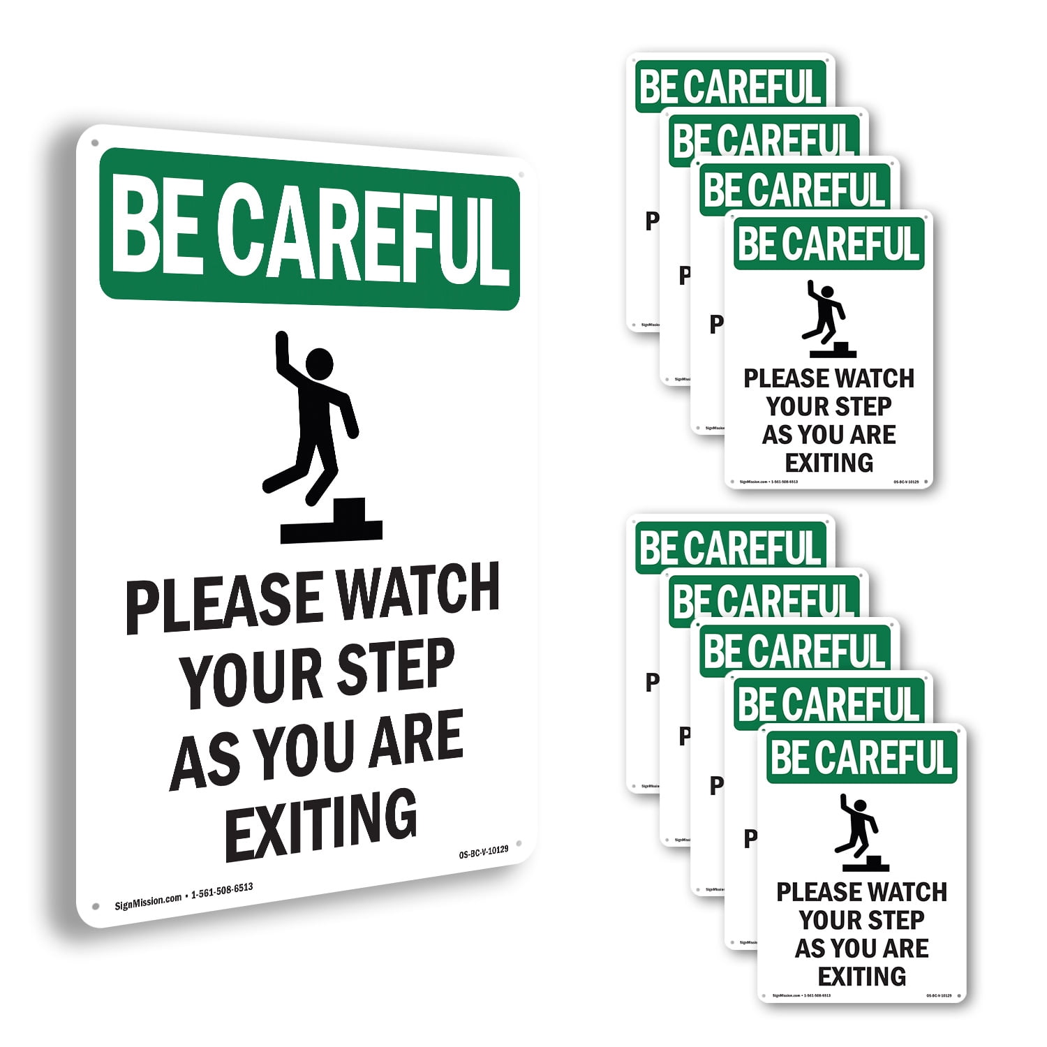 Please Watch Your Step With Symbol OSHA Be Careful Rigid Plastic Sign ...