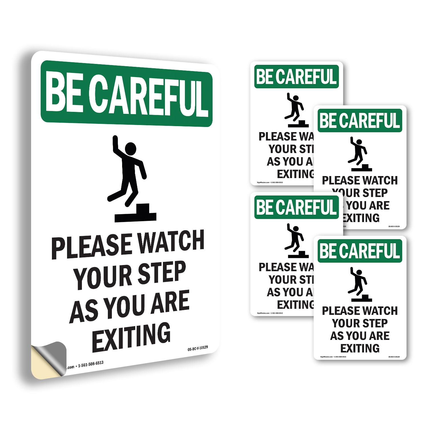 Please Watch Your Step With Symbol OSHA Be Careful Vinyl Decal Label 5 ...