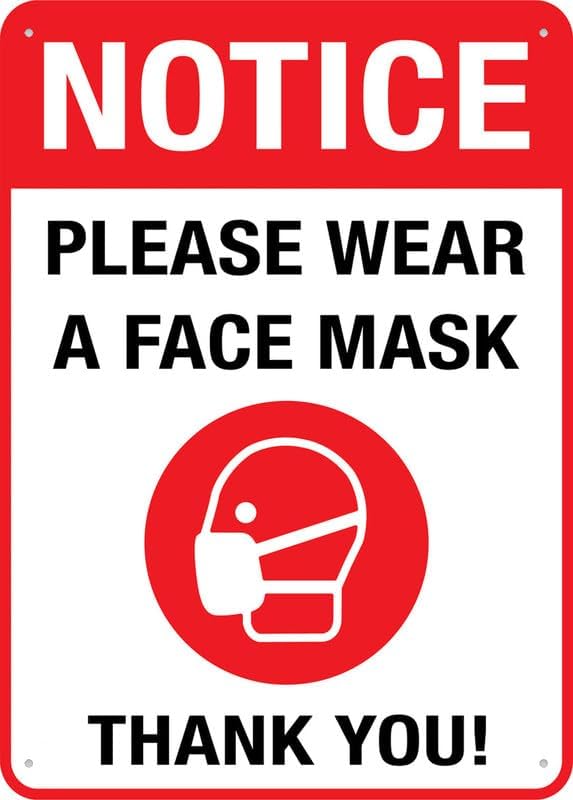 Please Wear A Face Mask For House 12 X 8 in Yard Sign Premium Aluminum ...