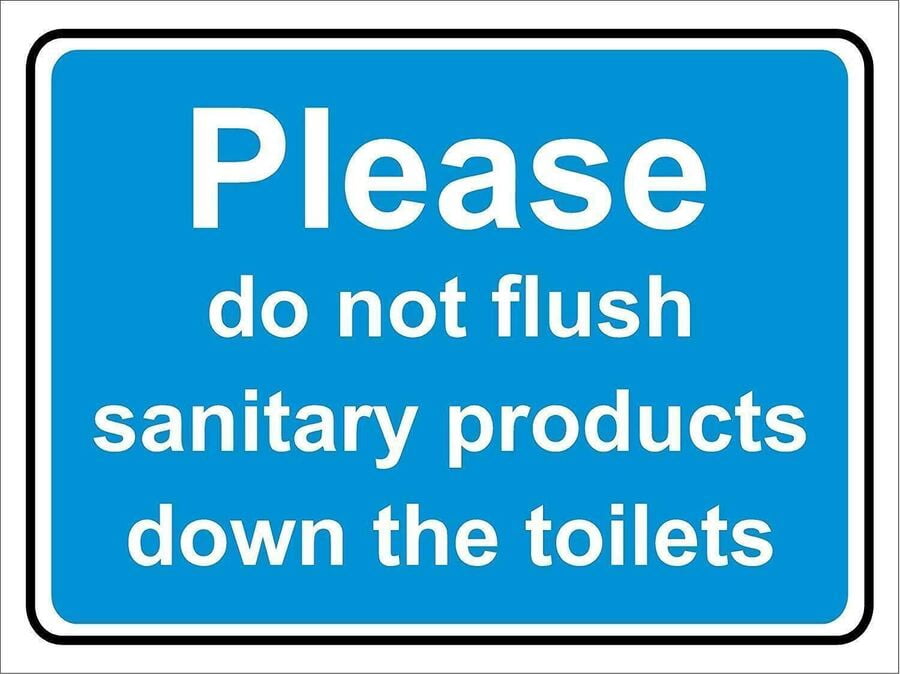 Please do not flush sanitary products down the toilets metal park ...