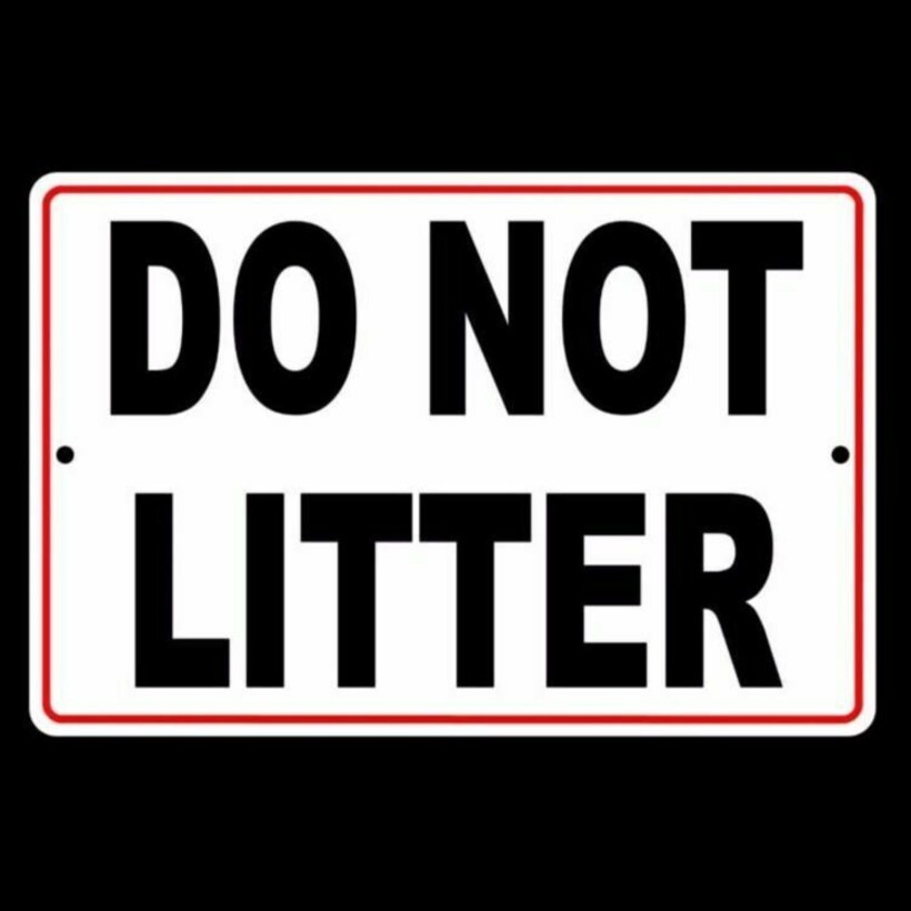 Please do not litter no littering Sign warning trash dumping SIZE: 12 ...