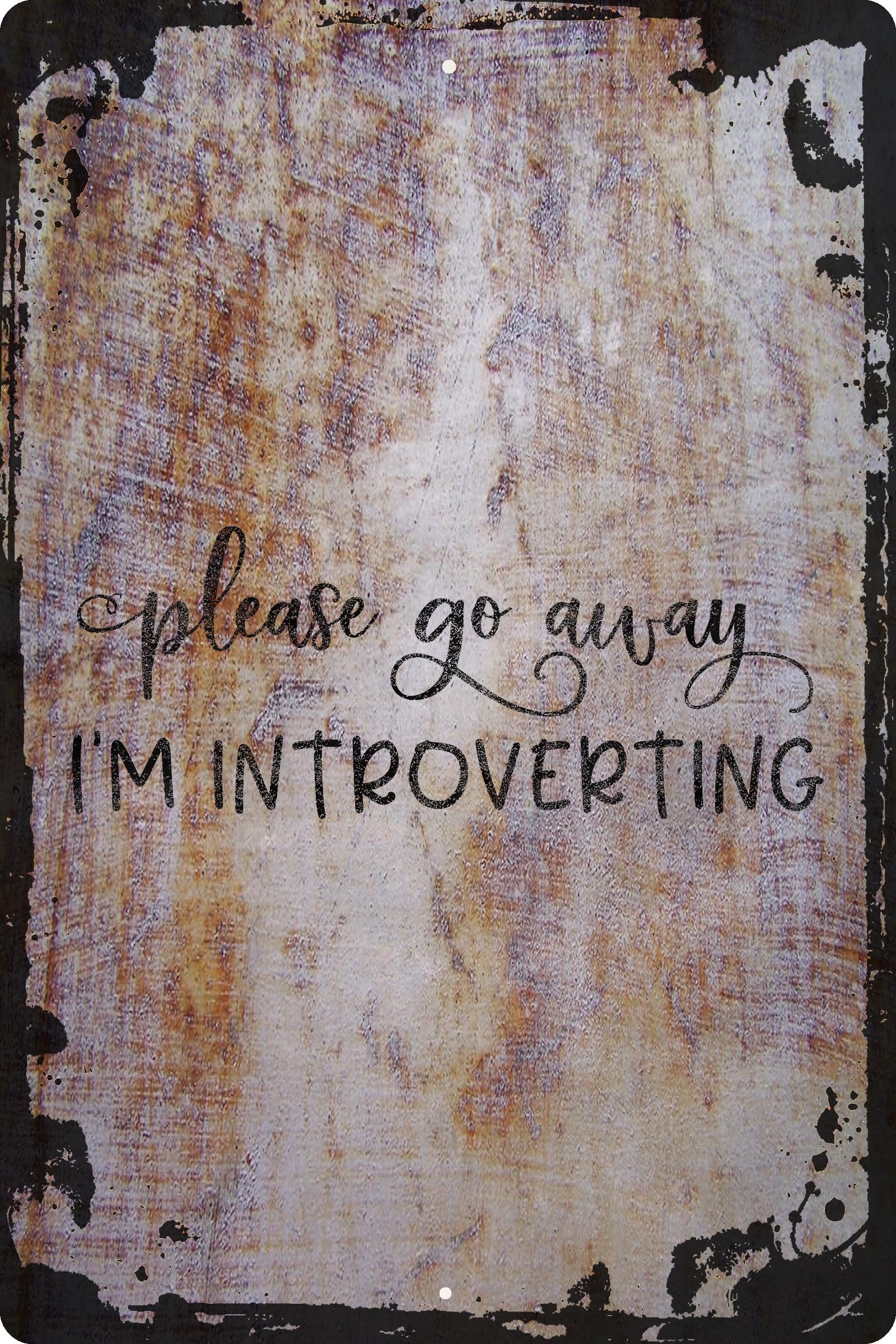 Please go away I'm introverting funny shy alone time cursive Beige Wall ...