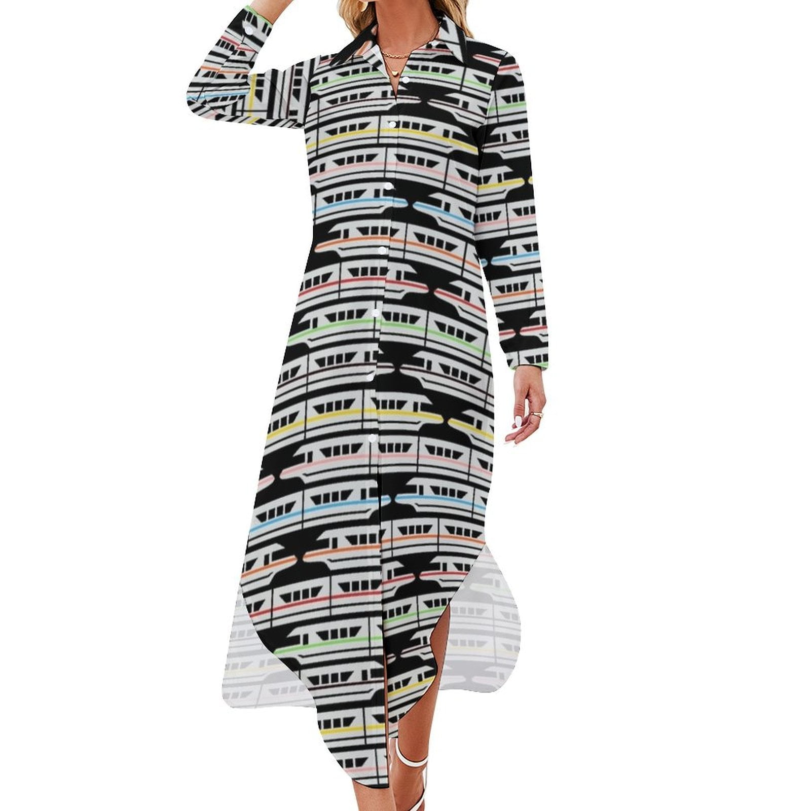 Please stand clear of the door ways Long Sleeved Shirt Dress clothes ...