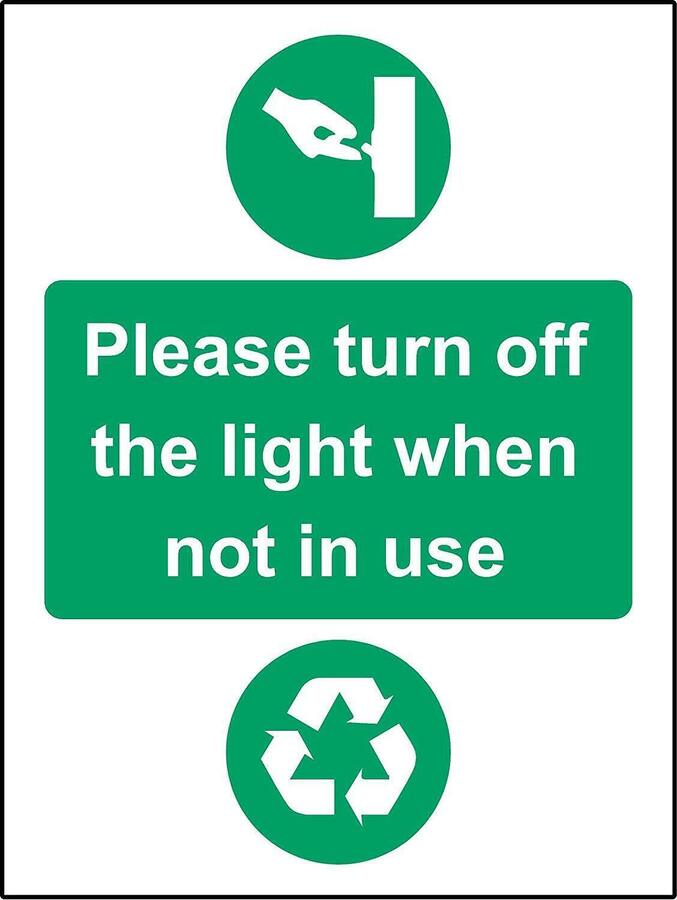 Please turn off the light when not in use metal park safety sign Size ...