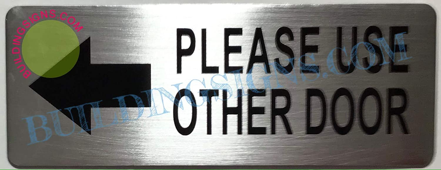 Please use Other Door Sign Left Arrow (Silver,Size 3X8 inch) (ref-2201 ...