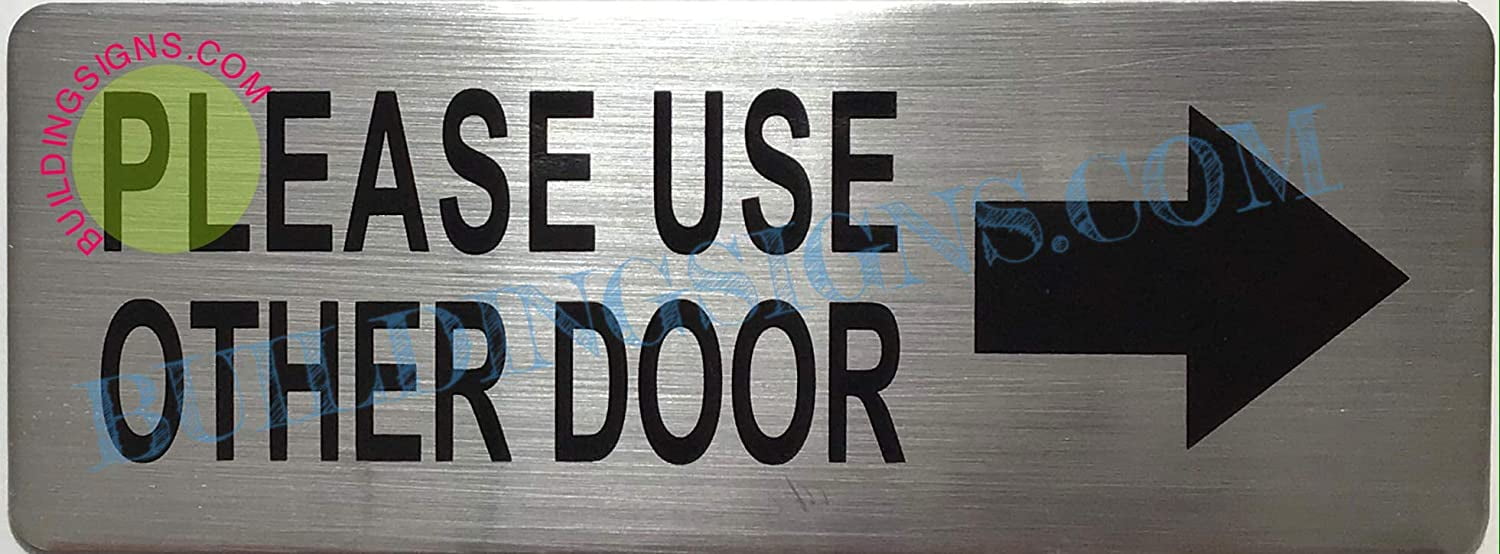 Please use Other Door Sign Right Arrow (Brushed Aluminum 3X8) (ref-2201 ...