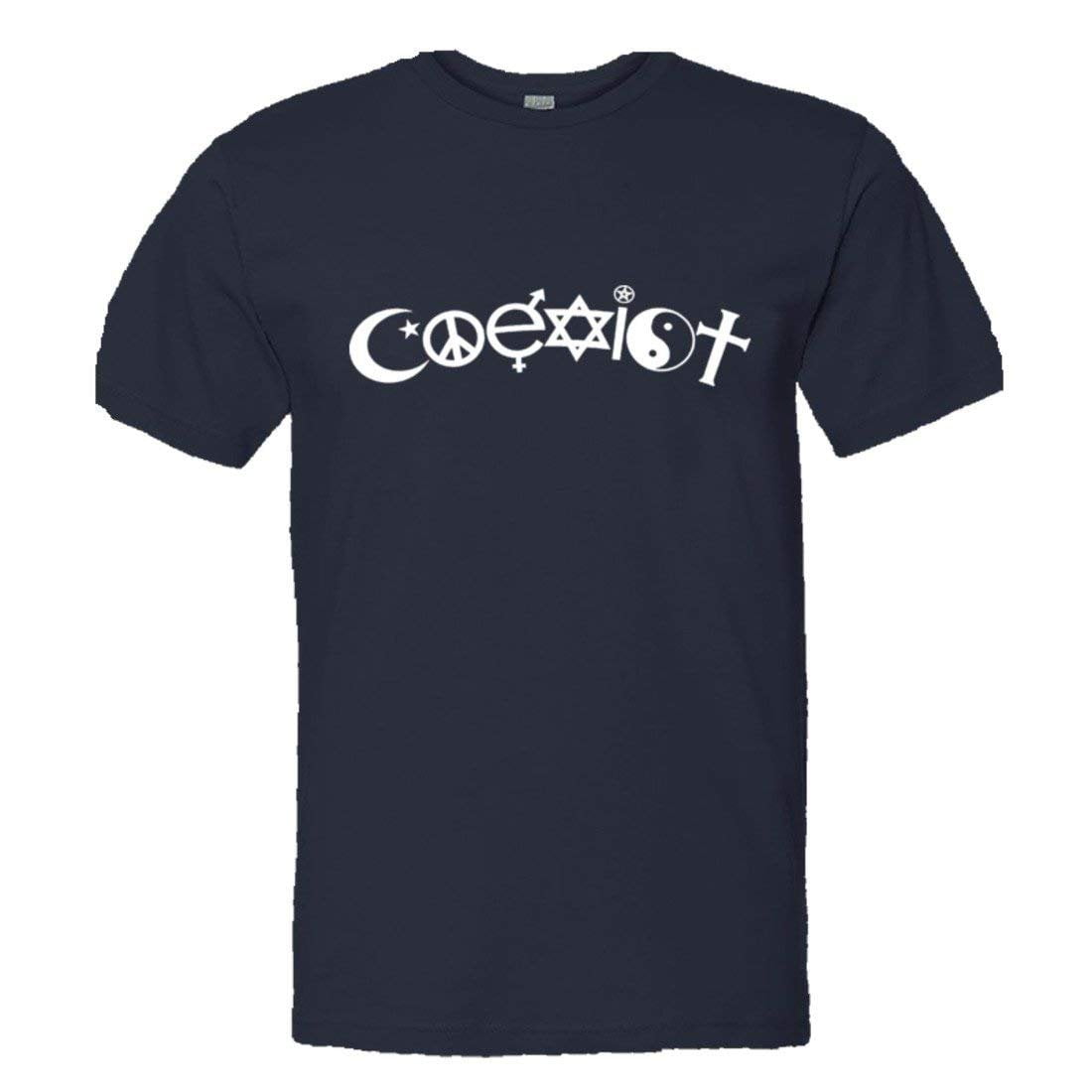 PleaseMeTees™ Mens Classic Arched Coexist Religion Symbols HQ Tee ...