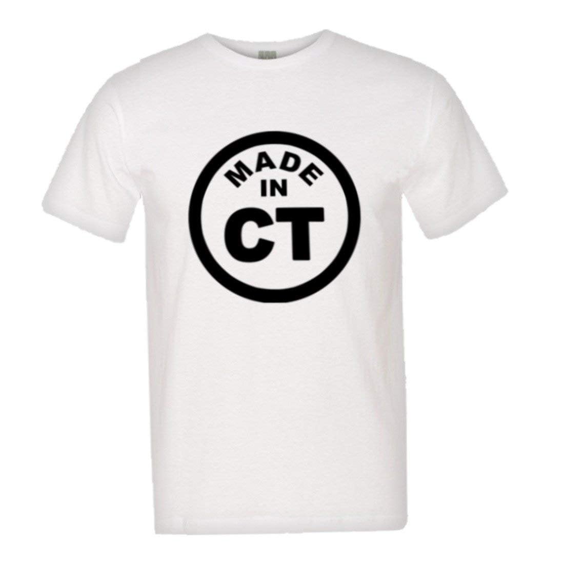 PleaseMeTees™ Mens From Born Made In Connecticut CT Logo Label HQ Tee ...