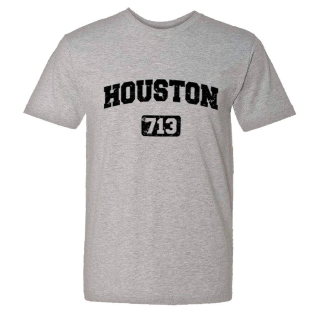 PleaseMeTees™ Mens Houston 713 Area Code Distressed HQ Tee - Walmart.com