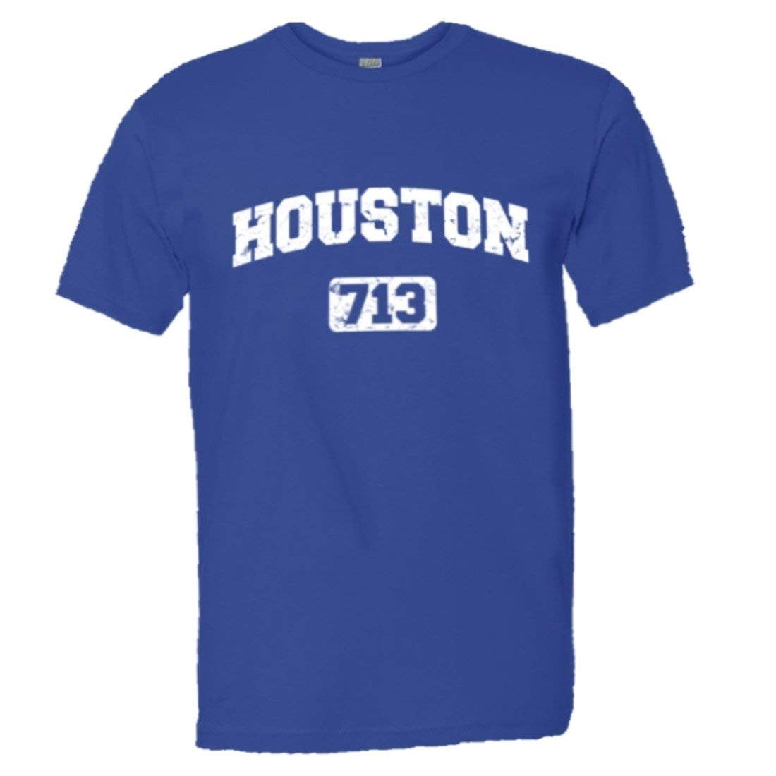 PleaseMeTees™ Mens Houston 713 Area Code Distressed HQ Tee - Walmart.com