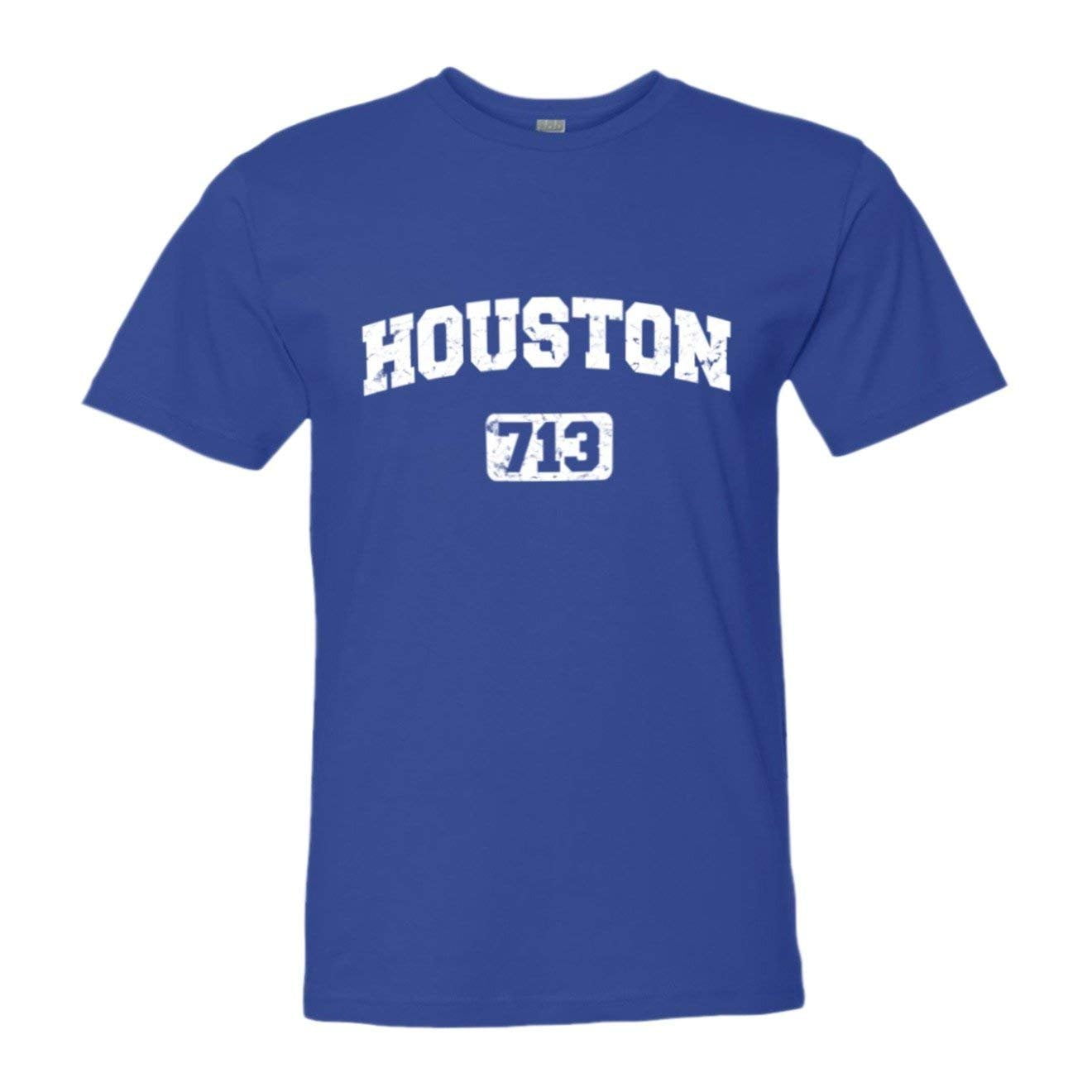 PleaseMeTees™ Mens Houston 713 Area Code Distressed HQ Tee - Walmart.com