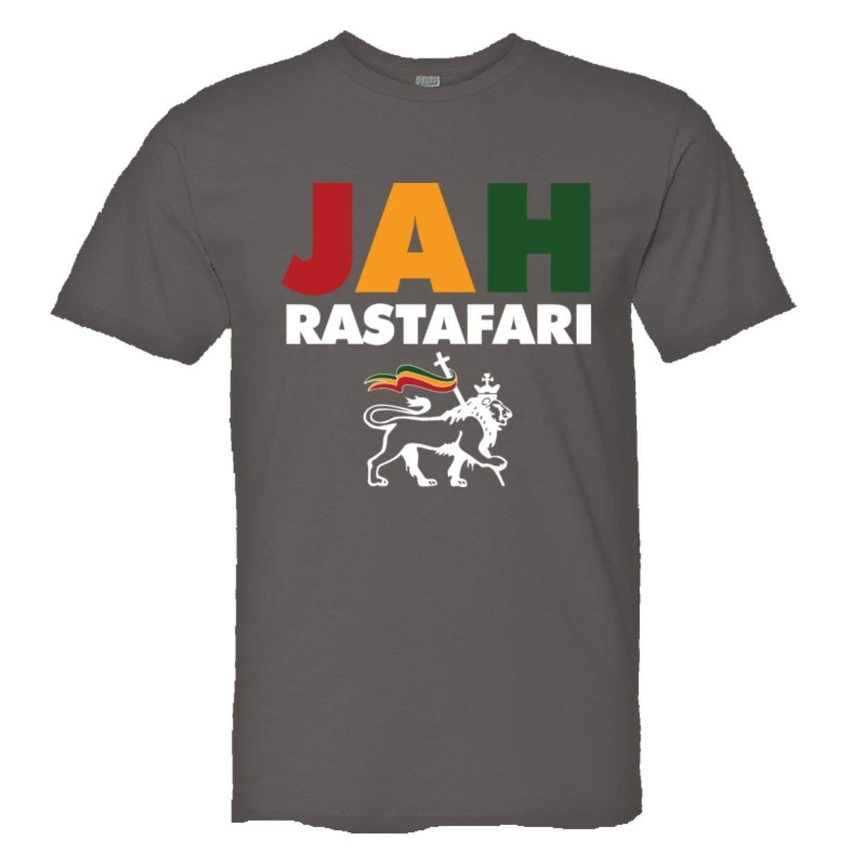 PleaseMeTees™ Mens Jah Mon Jamaica Rastafari Lion Ya HQ Tee - Walmart.com