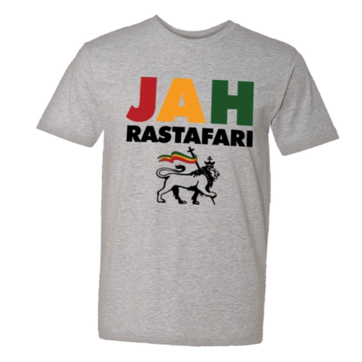 PleaseMeTees™ Mens Jah Mon Jamaica Rastafari Lion Ya HQ Tee - Walmart.com