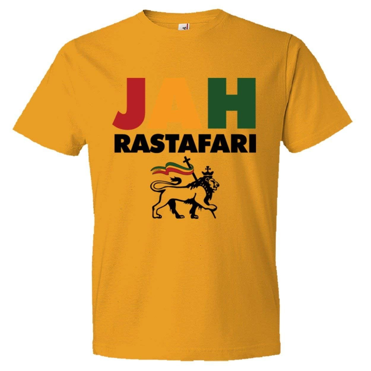 PleaseMeTees™ Mens Jah Mon Jamaica Rastafari Lion Ya HQ Tee - Walmart.com