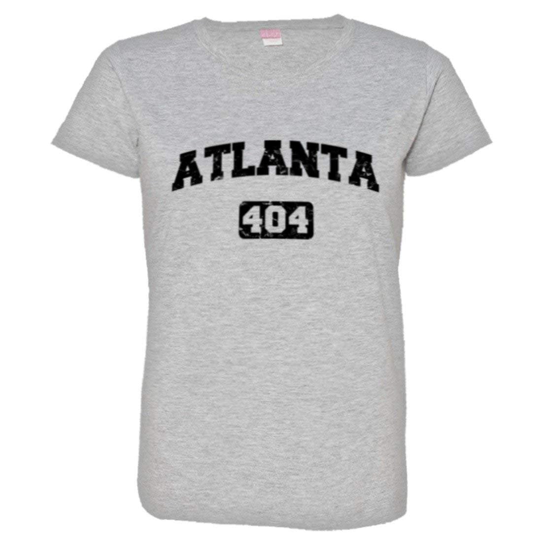 PleaseMeTees™ Womens Atlanta 404 Area Code Distressed HQ Fashion Tee ...