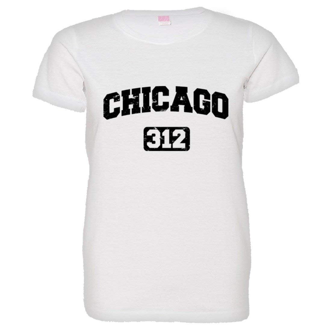 PleaseMeTees™ Womens Chicago 312 Area Code Distressed HQ Tee - Walmart.com