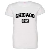 PleaseMeTees™ Womens Chicago 312 Area Code Distressed HQ Tee - Walmart.com