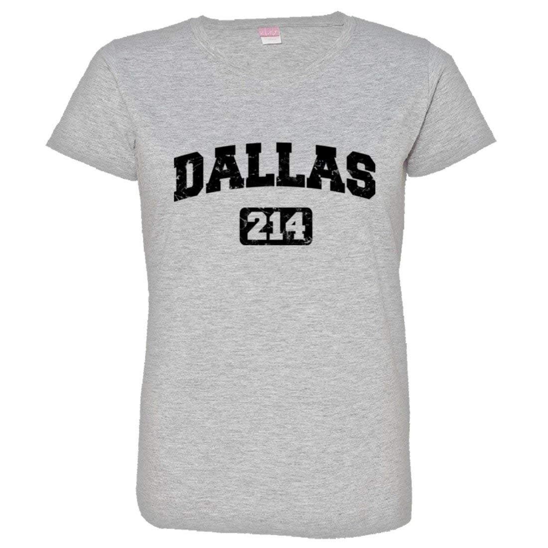 PleaseMeTees™ Womens Dallas 214 Area Code Distressed HQ Tee - Walmart.com