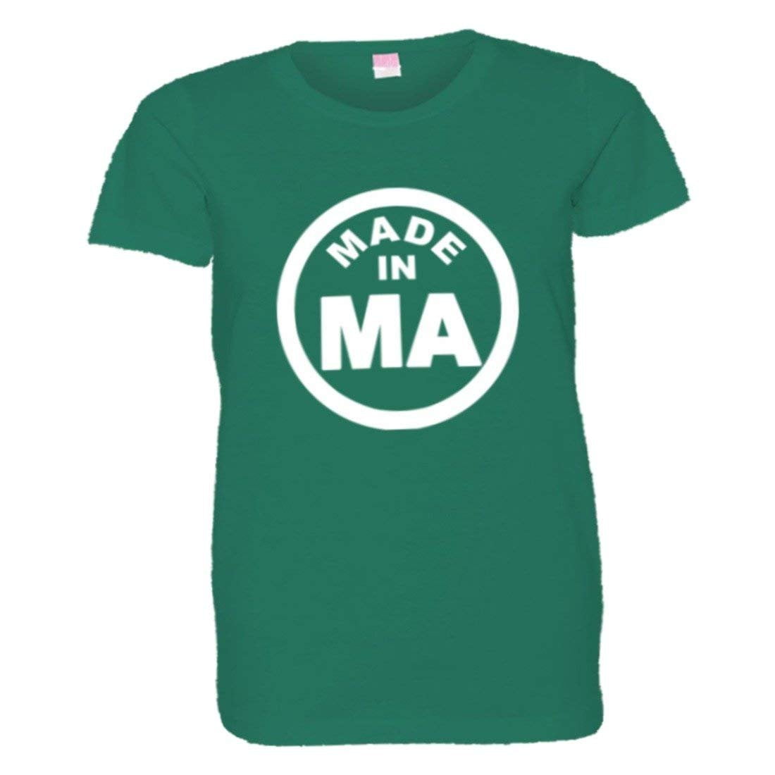 PleaseMeTees™ Womens From Born Made In Massachusetts MA Logo Label Tee ...