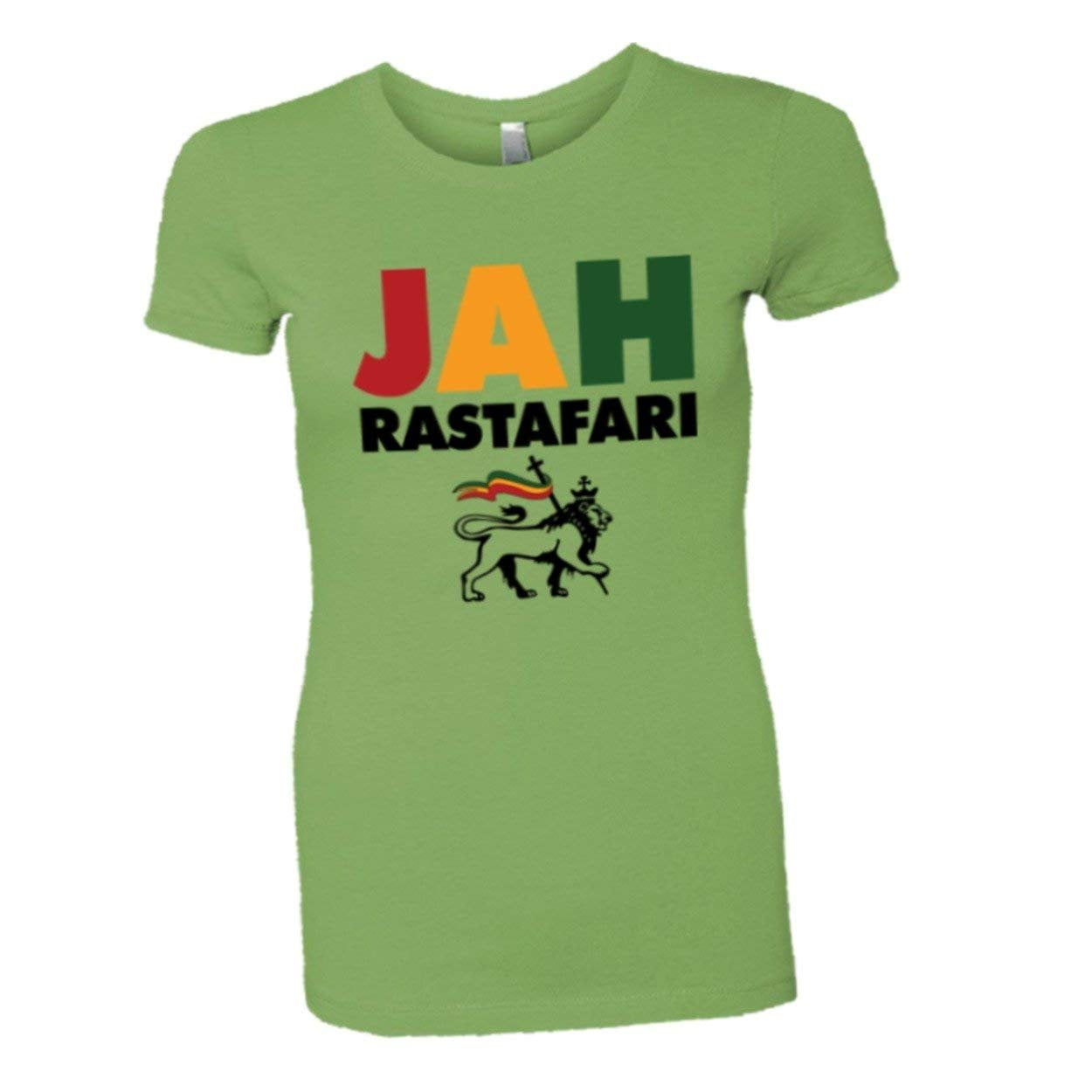 PleaseMeTees™ Womens Jah Mon Jamaica Rastafari Lion Ya HQ Tee - Walmart.com