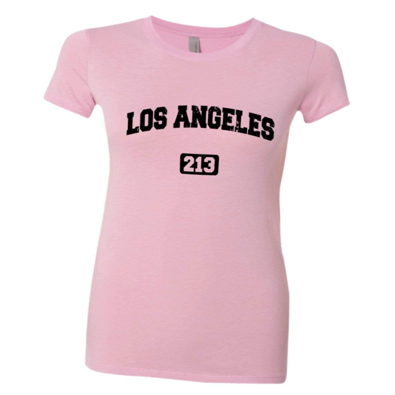 PleaseMeTees™ Womens Los Angeles 213 L.A. Area Code Distressed HQ Tee ...
