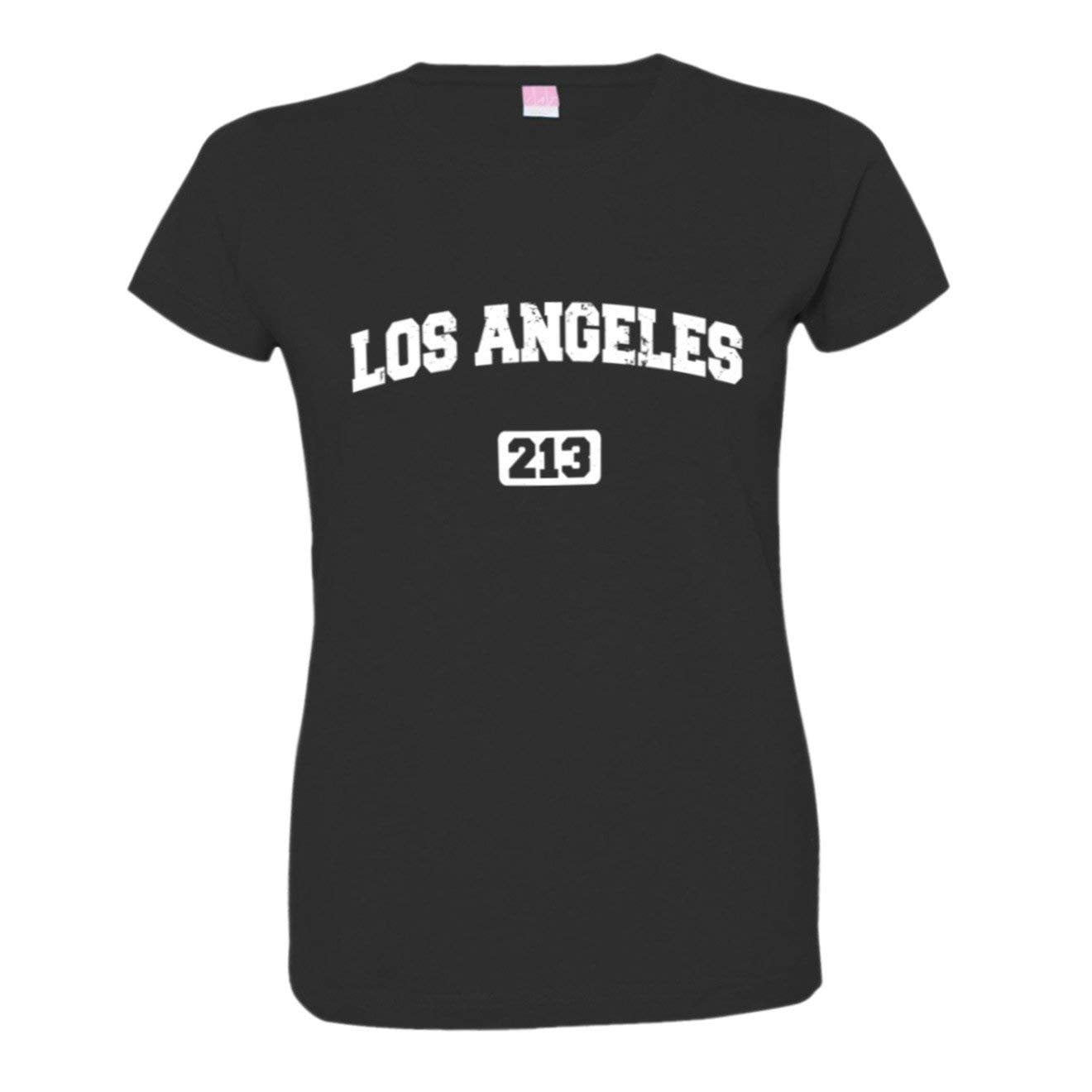 PleaseMeTees™ Womens Los Angeles 213 L.A. Area Code Distressed HQ Tee ...