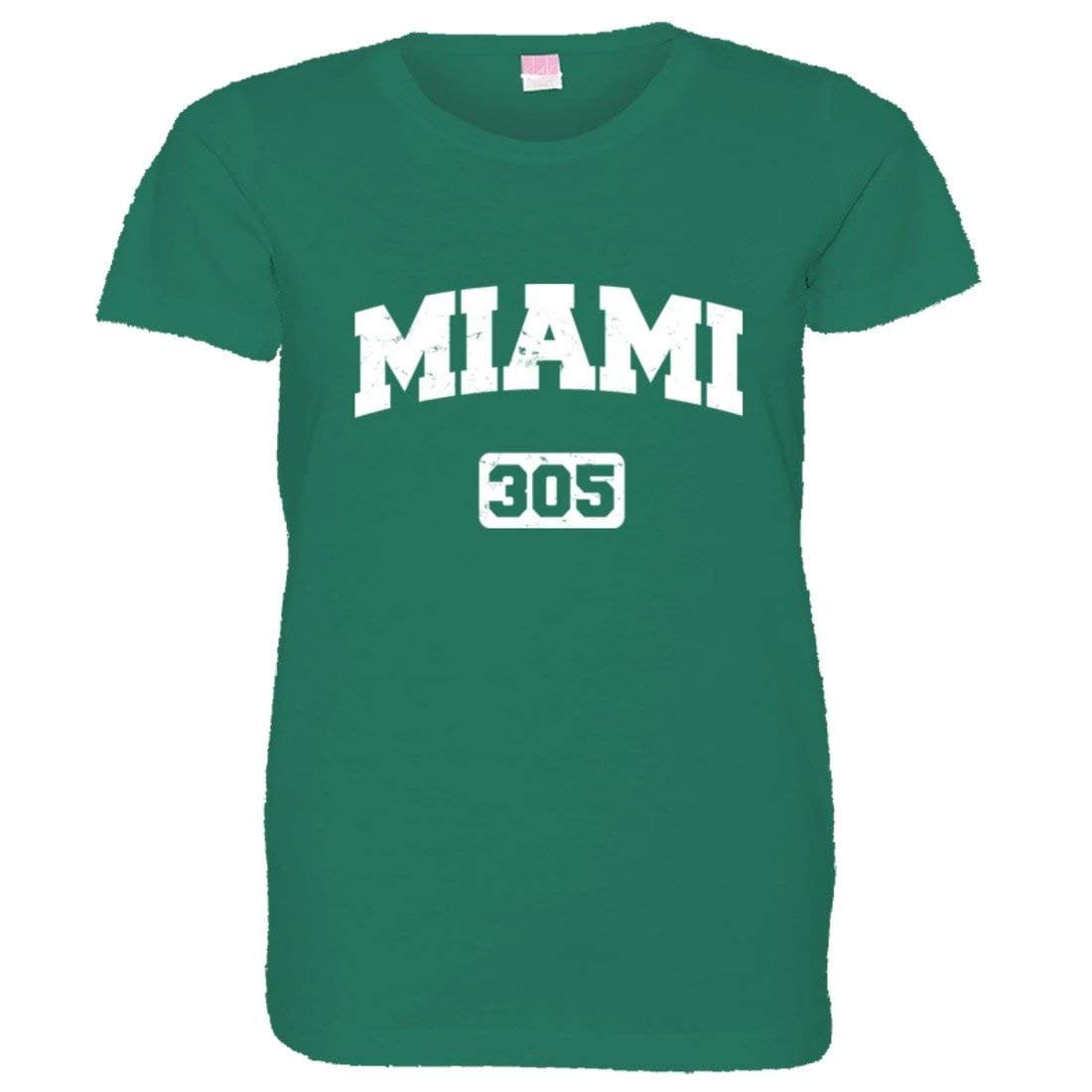 PleaseMeTees™ Womens Miami Florida 305 Area Code Distressed HQ Tee ...