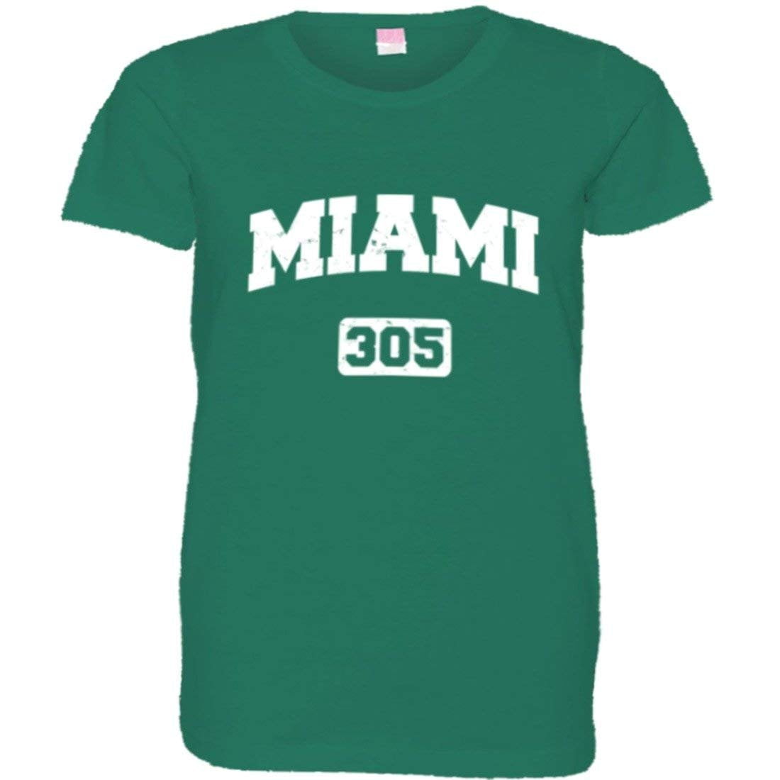 PleaseMeTees™ Womens Miami Florida 305 Area Code Distressed HQ Tee ...