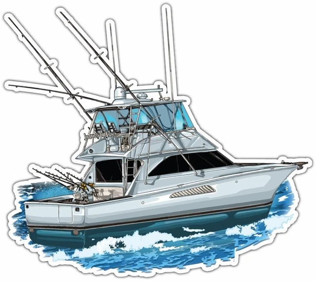Pleasure Yacht Fishing Boat Car Window Stickerphone Decal Water Bottle ...