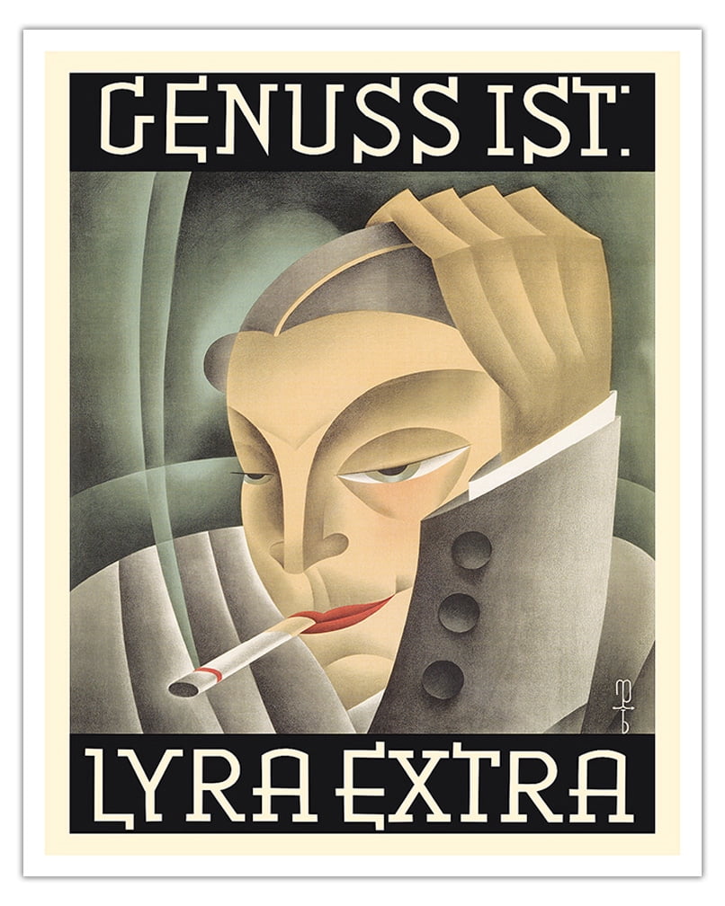Pleasure is (Genuss Ist) Lyra Extra Cigarettes - Vintage Advertising ...