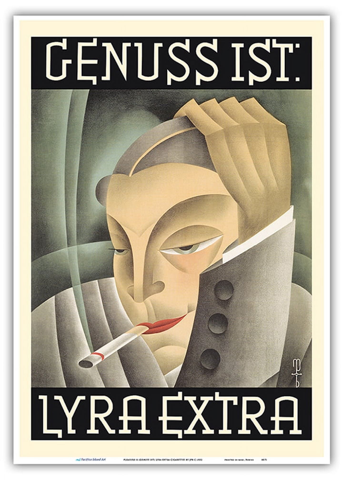 Pleasure is (Genuss Ist) Lyra Extra Cigarettes - Vintage Advertising ...