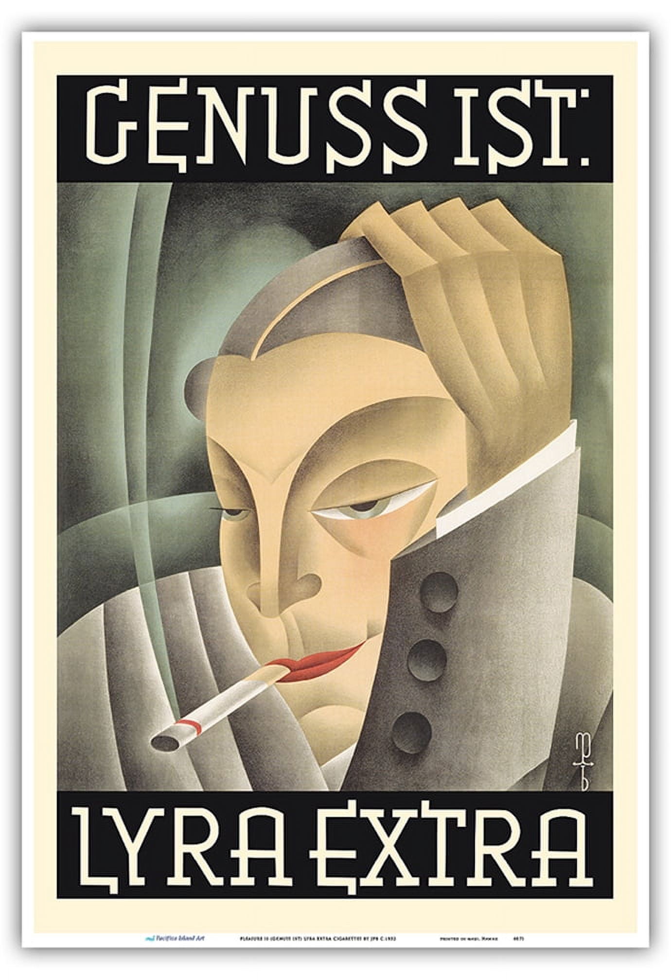 Pleasure is (Genuss Ist) Lyra Extra Cigarettes - Vintage Advertising ...