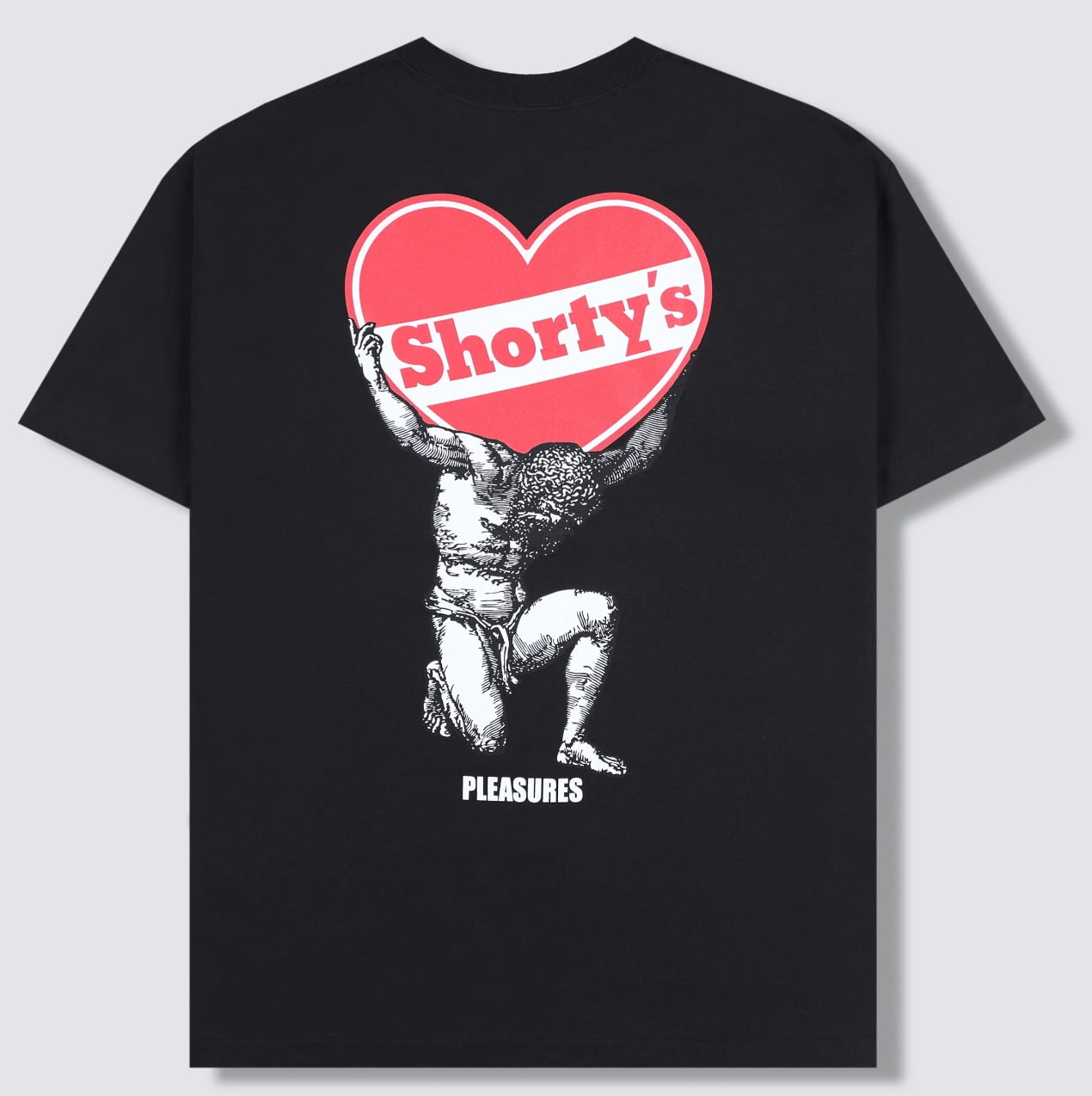 Pleasures Atlas T-Shirt Black Collaboration with Shorty's 2024 Brand ...