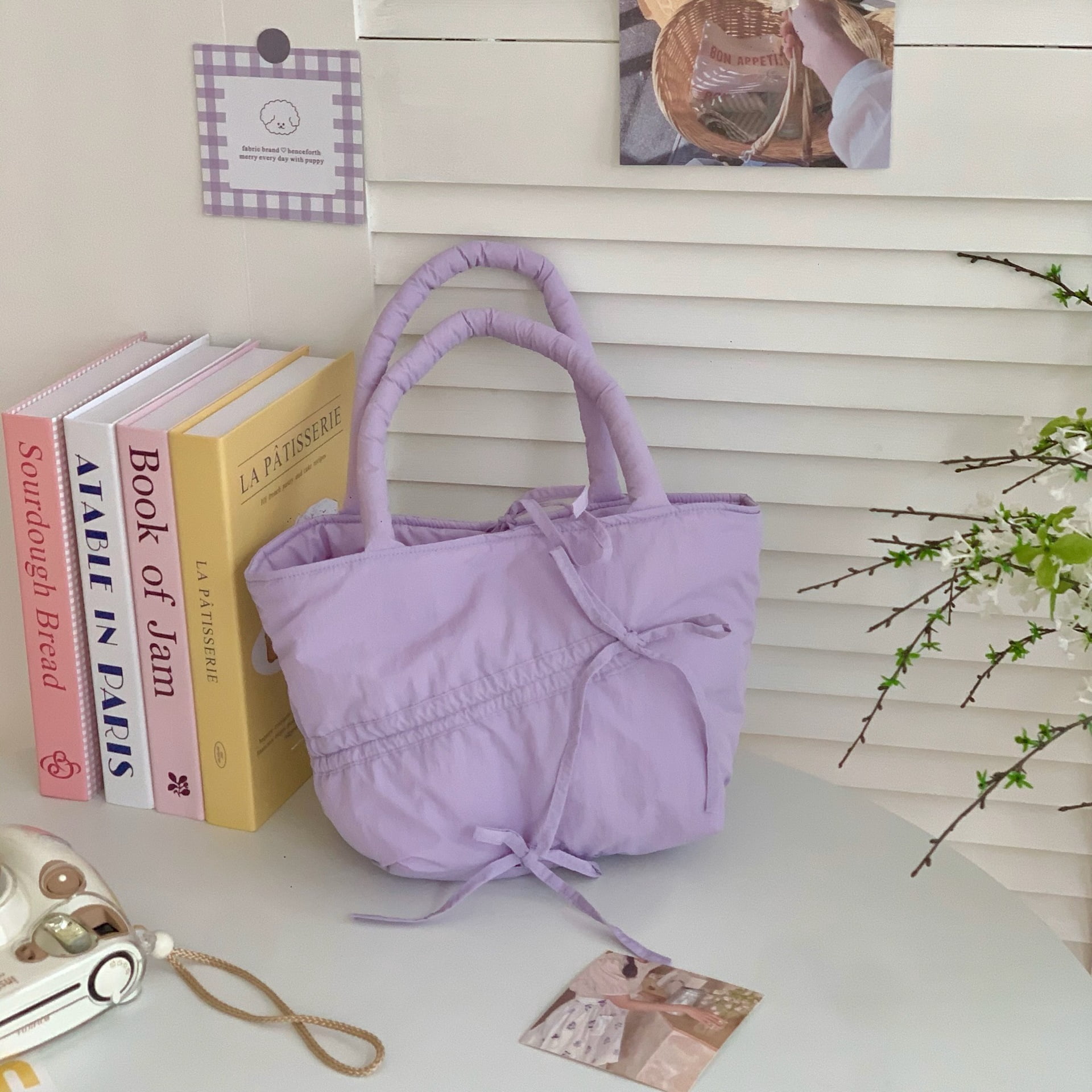 Pleated Design Women's Small Tote Purse Candy Color Girls Cute Mini ...