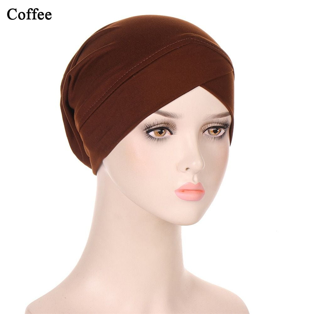 Pleated Headwear Muslim Indian Inner Hijabs Head Wrap Turban Hat Sleep ...