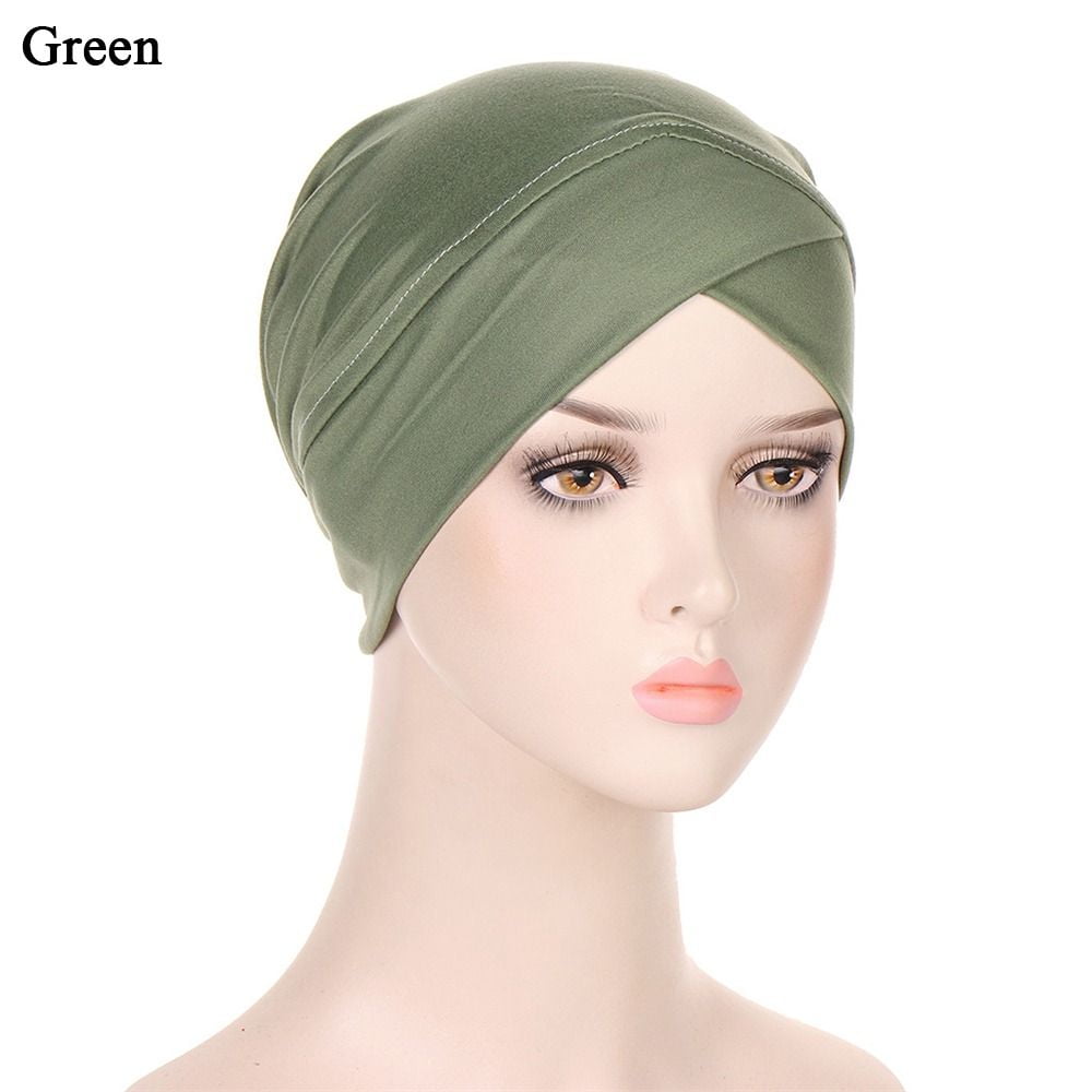 Pleated Headwear Muslim Indian Inner Hijabs Head Wrap Turban Hat Sleep ...