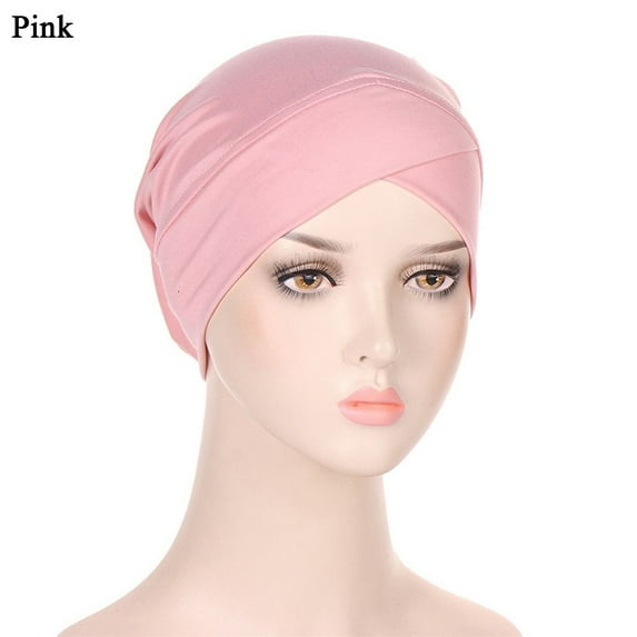 Pleated Headwear Muslim Indian Inner Hijabs Head Wrap Turban Hat Sleep ...