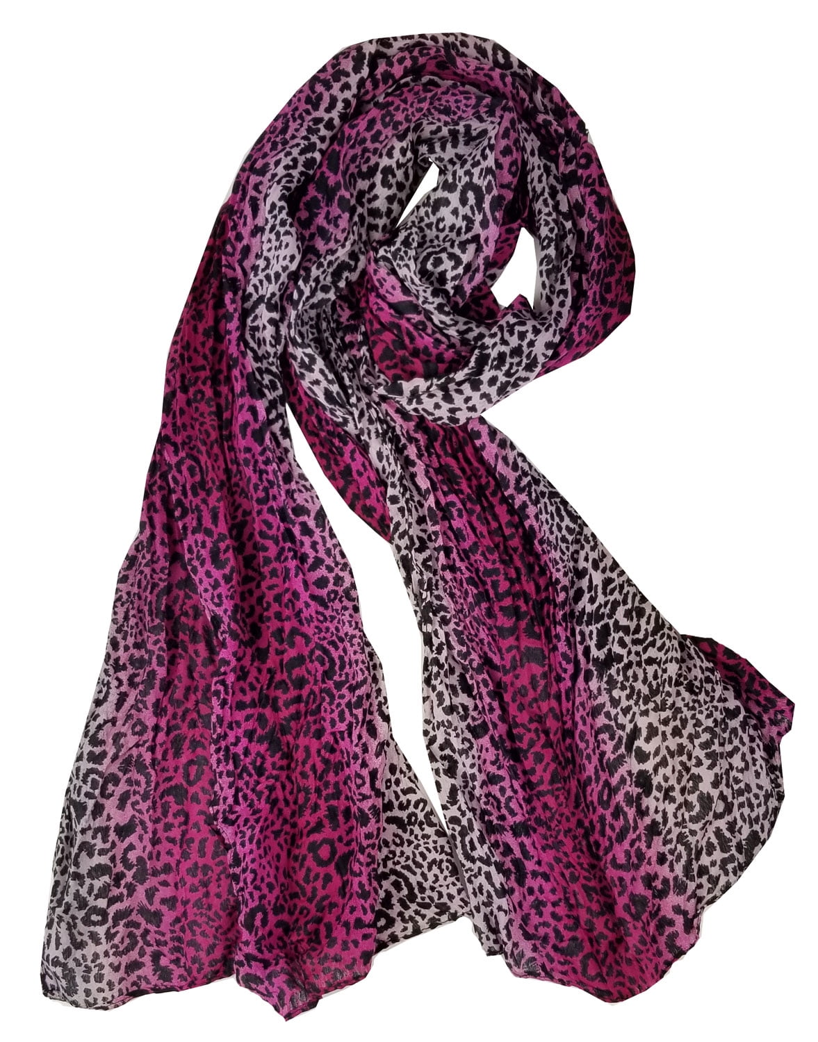Pleated Leopard Scarf Scarves for Women Girls Light Weight & Warm ...