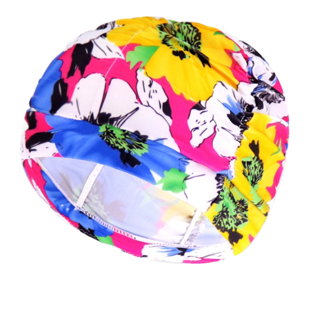 Pleated Swimming Cap Long Hair Swim Cap Bathing Cap, Non-Waterproof ...