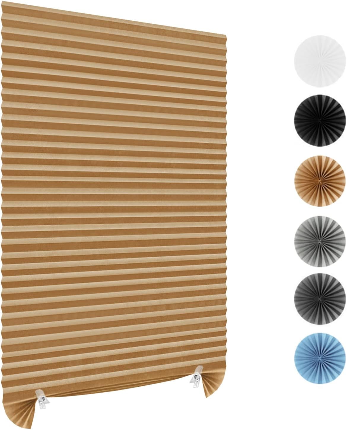 Pleated Window Shades,Temporary Window Blinds Cordless Light Filtering ...